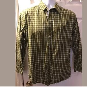 Express | Shirts | Express Plaid Button Down Shirt Green White | Poshmark